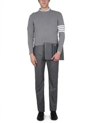 Thom Browne 4bar Stripe Jersey Sweater - Gray