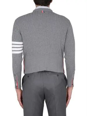 Thom Browne 4bar Stripe Jersey Sweater - Gray