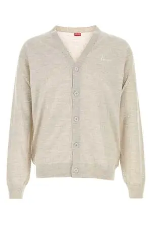 Kenzo Light Grey Wool Cardigan - Gray