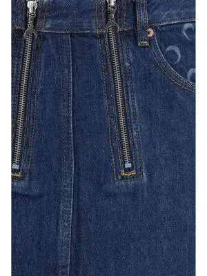 MARINE SERRE Zipped Mini Skirt - Blue