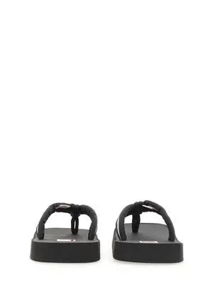 Kenzo Slide Sandal With Logo - Black
