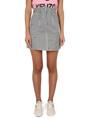 Kenzo Miniskirt With Print - Blue