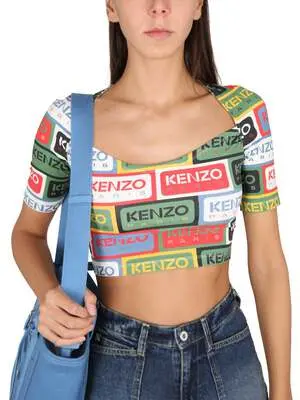 Kenzo Graphic Crop Top - Multicolor