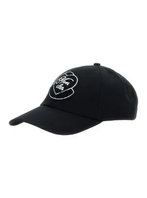 Moncler Black Baseball Cap With Logo Embroidery On The Front In Cotton - Multicolor