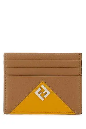 Fendi Beige Leather Card Holder