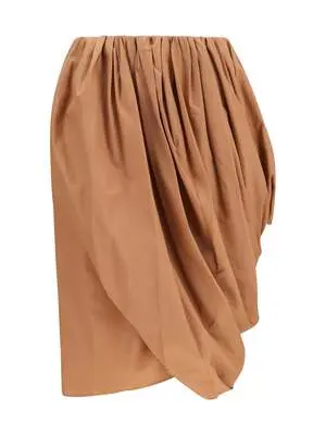 Chloé Cotton Poplin Wrap Skirt - Cream