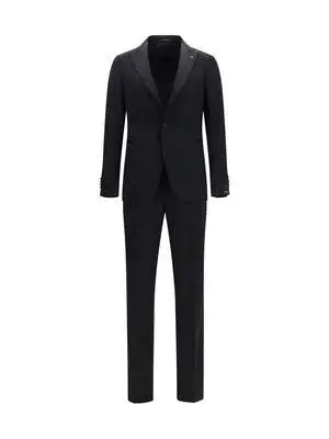 Tagliatore Single-breasted Virgin Wool Suit - Black
