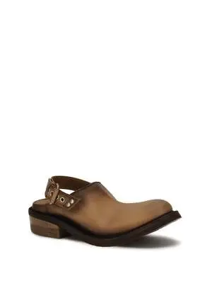 Miu Miu Leather Mules - Brown
