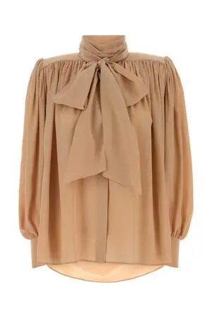 Chloé Powder Crepe Blouse - Pink