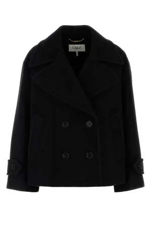 Chloé Wool Blend Coat - Black