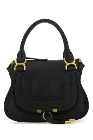 Chloé Leather Small Marcie Handbag - Black