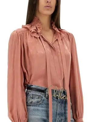 Chloé Fluid Silk Jacquard Blouse