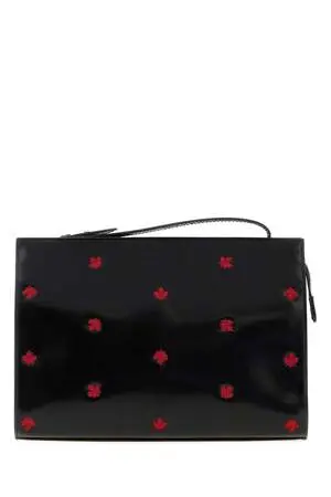 Dsquared2 Leather Maple Leaf Clutch