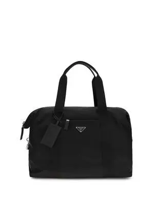 Prada Travel Bag In Re-nylon And Saffiano - Black