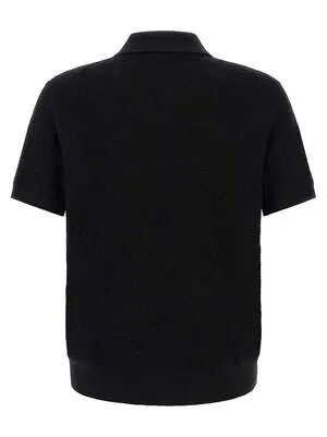 Brioni Trama' Weaving Polo - Black