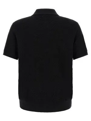 Brioni Trama' Weaving Polo - Black