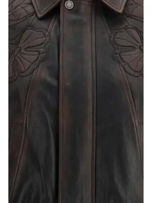 GOLDEN GOOSE Nappa Leather Bomber Jacket - Brown