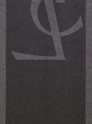 Saint Laurent Grey Scarf With Maxi Logo Lettering And Fringed Hem In Silk - Multicolor
