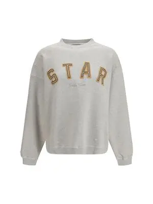GOLDEN GOOSE Sweatshirt Crewneck In Cotton With Contrasting Logo - Gray