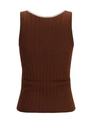 Brunello Cucinelli Ribbed Jersey Top - Multicolor