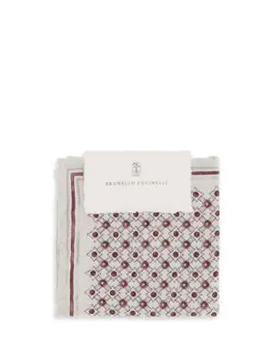 Brunello Cucinelli Silk Pochette With Geometric Pattern - Multicolor