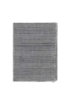 Brunello Cucinelli Linen Scarf With Lurex Details - Gray