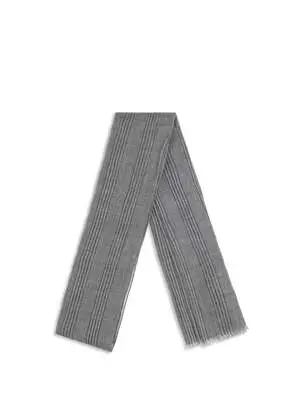Brunello Cucinelli Linen Scarf With Lurex Details - Gray