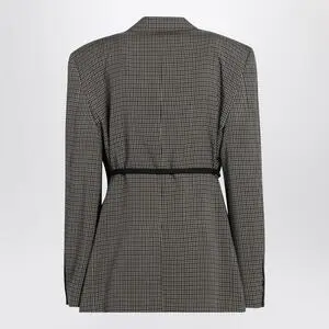 Balenciaga Vichy-pattern Jacket With Side Lace Detail
