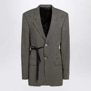 Balenciaga Gingham Checked Jacket - Green