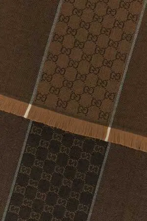 Gucci Camel Wool Scarf - Brown