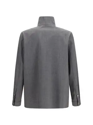 Valentino Garavani Mouliné Wool Shirt Jacket