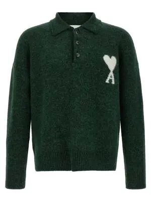 AMI Paris De Coeur' Polo Shirt - Green