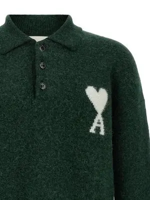 AMI Paris De Coeur' Polo Shirt - Green