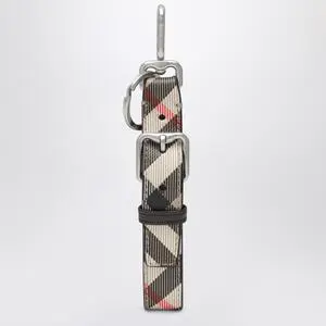 Burberry Beige Check Keychain - Cream