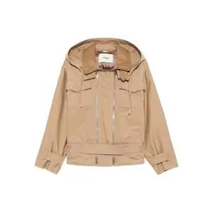Fendi Hooded Cotton Bomber Jacket - Cream