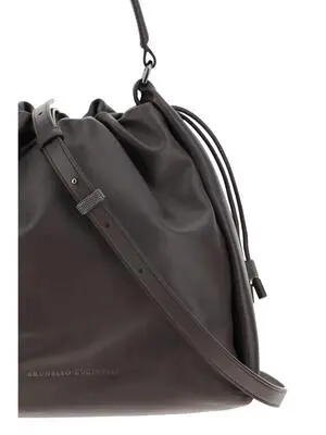 Brunello Cucinelli Leather Shoulder Bag - Brown