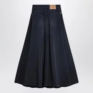 Balenciaga Maxi Godet Denim Skirt - Blue