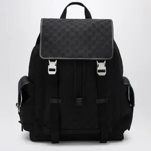 Gucci Large Gg Fabric Backpack - Black