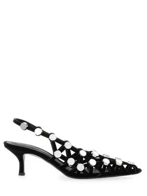 Attico Grid Slingback Shoes - Black