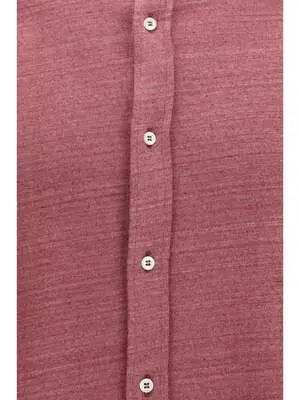 Brunello Cucinelli Linen And Cotton Knit Shirt - Pink