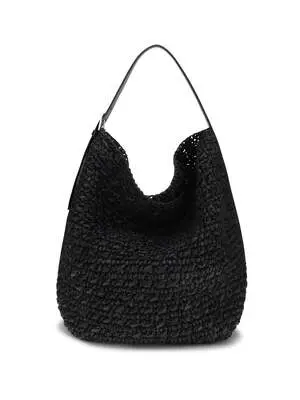 TOTEME Paper Raffia Tote Shoulder Bag - Black