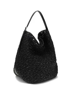 TOTEME Paper Raffia Tote Shoulder Bag - Black