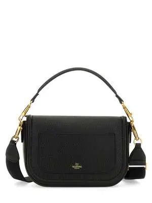 Valentino Garavani Alltime Leather Shoulder Bag - Black