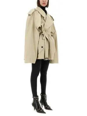 Balenciaga Cropped Belted Trench Coat