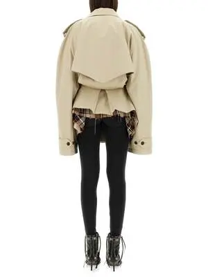 Balenciaga Cropped Belted Trench Coat
