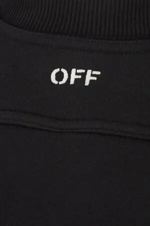 Off-White Cropped Paneled Sweatshirt - Multicolor