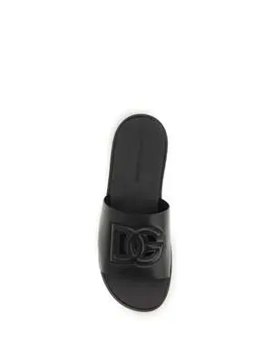 Dolce & Gabbana Logo Sandals - Black