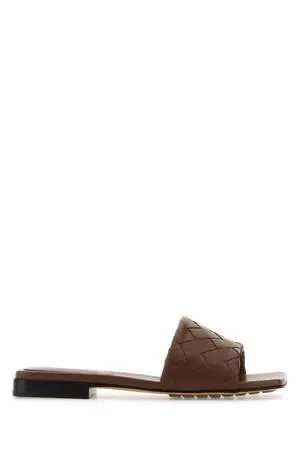 BOTTEGA VENETA Bottega Veneta Women Brown Leather Parco Slippers