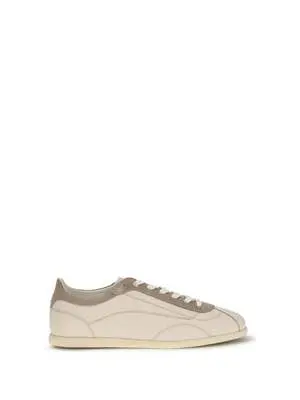 Brunello Cucinelli Leather And Suede Sneakers With Slim Sole