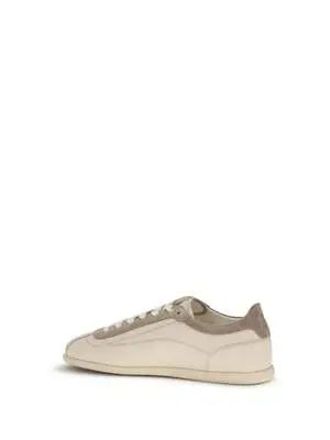 Brunello Cucinelli Leather And Suede Sneakers With Slim Sole